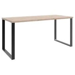 Schreibtisch wimex "Home Desk", beige (schwarz, san remo eiche nachbildung), B:159cm H:75cm T:70cm, Tische, Schreibtisch, Mit Metallkufen, in 3 Breiten