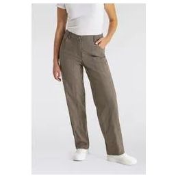 Stretch-Hose KjBRAND "Babsie", Damen, Gr. 54, N-Gr, gr&uuml;n (oliv gestreift), Web, Obermaterial: 47% Baumwolle, 45% Polyester, 6% Viskose, 2% Elasthan, gestreift, regular fit lang, Hosen, mit Taschen