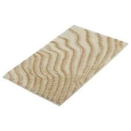 Badematte Kleine Wolke "Terrace", beige (sandbeige), H:23mm, Polyacryl, Badematten, Badematte, Badteppich, modernes Wellen Design, Hoch-Tief Effekt