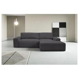 Ecksofa WERK2 "Rotterdam-L, kuschelweicher Cord oder Breitcord, L-Form, Breite 267 cm", grau (anthrazit), B:267cm H:85cm T:165cm, 90% Polyester, 10% Nylon, Sofas, Ecksofa, Design Ecksofa mit Schlaffunktion & Bettkasten, Cord, Anthrazit