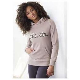 Kapuzensweatshirt BENCH. LOUNGEWEAR, Damen, Gr. 44/46, rosa (rauchrosa), Interlock, Obermaterial: 60% Baumwolle, 40% Polyester, unifarben, Basic, bequem h&uuml;ftbedeckend, Sweatshirts, mit K&auml;ngurutasche, Loungeanzug, Hoodie