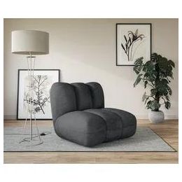 Sessel "Priya Loungesessel, moderne Steppung, auch in Boucl&eacute;", grau (anthrazit), B:102,5cm H:83cm T:106,5cm, 100% Polyester, LeGer Home by Lena Gercke, Sessel, Sessel, perfektes Einzelst&uuml;ck, gem&uuml;tlich und modern, B/T/H: 102,5/106,5/83 cm