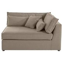 Sofa-Eckelement OTTO HOME "Enid", grau (taupe), B:130cm H:75cm, Baumwollmix (60% Baumwolle/40% Leinen);Struktur fein (100% Polyester);Samtoptik (100% Polyester);Samtvelours (100% Polyester);Struktur (100% Polyester);Struktur recycelt (100% recyceltes Polyester), Polsterelemente, Teil eines Modulsofas, fester Sitzkomfort, auch in Breitcord