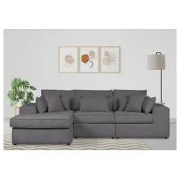 Ecksofa OTTO HOME "Florid L-Form", grau, B:280cm H:75cm T:162cm, Baumwollmix (60% Baumwolle/40% Leinen);Struktur fein (100% Polyester);Samtoptik (100% Polyester), Sofas, Ecksofa, 3 Teile, bestehend aus Modulen, viele Bezugsqualit&auml;ten, auch in Cord