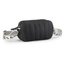 Umh&auml;ngetasche ELBSAND "Minibag", Damen, Gr. B/H/T: 20,5cm x 12cm x 6cm, schwarz, Stoff, Textil, unifarben, Taschen Umh&auml;ngetasche, Handtasche mit Steppung, Crossbody Bag VEGAN