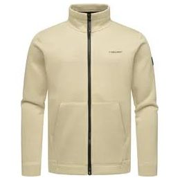 Sweatjacke Ragwear "Fabbian Collar", Herren, Gr. S (48), beige (ecru), Rippware, Material: 100% Polyester. Futter: 100% Polyester, Basic, gerade h&uuml;ftbedeckend, hoch geschlossener Ausschnitt, &Auml;rmel ohne &Auml;rmelschlitz Rippb&uuml;ndchen, Sweatjacken Sweatjacke, Herren Basic Feinstrick-Jacke