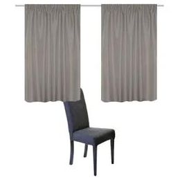 Vorhang HOME BASICS "MAITE" Gr. 3, beige (natur), B:135cm H:225cm, Polyester, Gardinen