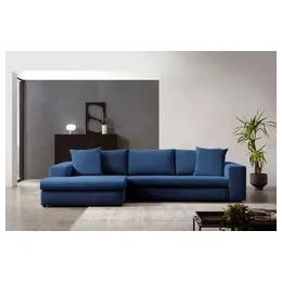 Ecksofa Home Affaire "SLEETLAND XXL in Samtvelours oder Vintage-Leder-Optik, L-Form", blau (navy blau), B:325cm H:72cm T:167cm, Sofas, Ecksofa, besonders gro&szlig; und bequem