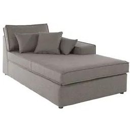 Ottomane OTTO HOME "Florid", beige (natur), B:100cm H:75cm T:162cm, Baumwollmix (60% Baumwolle/40% Leinen);Struktur fein (100% Polyester);Samtoptik (100% Polyester);Samtvelours (100% Polyester);Struktur (100% Polyester);Struktur recycelt (100% recyceltes Polyester), Sofas, Ottomane, einzeln stellbar oder als Teil eines Modulsofas, auch in Cord