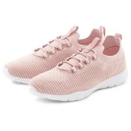 Sneaker Vivance "Freizeitschuh, Halbschuh, Turnschuhe, Slip-On-Sneaker", Damen, Gr. 42, rosa (ros&eacute;), Obermaterial: 100% Textilmaterial. Decksohle: 100% Textilmaterial. Futter: 100% Textilmaterial. Laufsohle: 100% Synthetik, unifarben, Basic, Schuhe Sneaker, superleicht, zum Reinschl&uuml;pfen mit elastischen Schn&uuml;rb&auml;ndern VEGAN