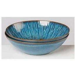 Sch&uuml;ssel GIPFELST&Uuml;CK "Eisfall", blau (blau, braun), &Oslash;:24cm, Steinzeug, Sch&uuml;sseln, Sch&uuml;ssel, Scandi-Style, gl&auml;nzende Reaktivglasur, jedes St&uuml;ck ein Unikat