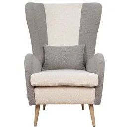 Sessel Home Affaire "Salla Bezug Boucl&eacute; oder Struktur fein, Ohrensessel", beige (creme, taupe), B:78cm H:118cm T:94cm, 100% Polyester, Sessel, Sessel, wahlweise mit oder ohne Hocker; gro&szlig;er Sessel: Ma&szlig;e B/T/H: 78/94/118cm