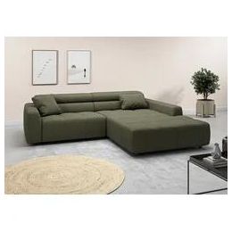 Ecksofa 3C Candy "Denver auch mit Cord- und Easy care-Bezug, Kopfteilverstellung L-Form", gr&uuml;n, B:258cm H:68cm T:217cm, 96% Polyester, 4% Polyacryl, Sofas, Ecksofa, wahlweise. mit motorischer Sitztiefenverstellung