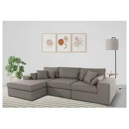 Ecksofa OTTO HOME "Florid L-Form", beige (natur), B:280cm H:75cm T:162cm, Baumwollmix (60% Baumwolle/40% Leinen);Struktur fein (100% Polyester);Samtoptik (100% Polyester);Samtvelours (100% Polyester);Struktur (100% Polyester);Struktur recycelt (100% recyceltes Polyester), Sofas, Ecksofa, 3 Teile, bestehend aus Modulen, viele Bezugsqualit&auml;ten, auch in Cord