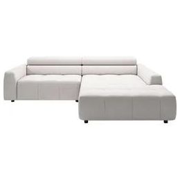 Ecksofa 3C Candy "Denver auch mit Cord- und Easy care-Bezug, Kopfteilverstellung L-Form", wei&szlig;, B:258cm H:68cm T:217cm, 100% Polyester, Sofas, Ecksofa, wahlweise. mit motorischer Sitztiefenverstellung