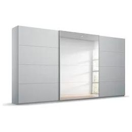 Schwebet&uuml;renschrank Rauch "Kleiderschrank Schrank Garderobe W&auml;scheschrank Ankleide OTELI", grau (seidengrau), B:360cm H:210cm T:68cm, Holzwerkstoff, Schr&auml;nke, Schwebet&uuml;renschrank, mit Mittelspiegel, in verschiedenen Dekor- und Hochglanzfarben