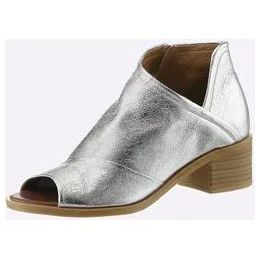 Sandalette Andrea Conti, Damen, Gr. 37, silber (silberfarben), Leder, Schuhe Sommerboots Ankleboots Schaftsandale