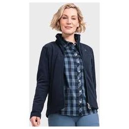 Sch&ouml;ffel Fleecejacke SCH&Ouml;FFEL "Fleece Jacket Leona3", Damen, Gr. 38, blau (8820, blau), Oberstoff: 100% Polyester, regular fit, hoch geschlossener Ausschnitt, Jacken Fleecejacke