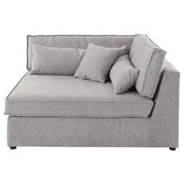 Sofa-Eckelement OTTO HOME "Enid", grau (hellgrau), B:130cm H:75cm, Baumwollmix (60% Baumwolle/40% Leinen);Struktur fein (100% Polyester);Samtoptik (100% Polyester);Samtvelours (100% Polyester);Struktur (100% Polyester);Struktur recycelt (100% recyceltes Polyester), Polsterelemente, Teil eines Modulsofas, fester Sitzkomfort, auch in Breitcord