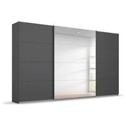 Schwebet&uuml;renschrank Rauch "Kleiderschrank Schrank Garderobe W&auml;scheschrank Ankleide OTELI", grau (graumetallic), B:315cm H:229cm T:68cm, Holzwerkstoff, Schr&auml;nke, Schwebet&uuml;renschrank, mit Mittelspiegel, in verschiedenen Dekor- und Hochglanzfarben