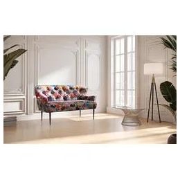 2-Sitzer Home Affaire "Amber", rosa (rose, rot), B:153cm H:97cm T:87cm, 100% Polyester, Sofas, mit Knopfheftung,in verschieden Stoffarten