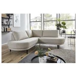 Ecksofa "Ronny L-Form", beige (creme), B:200cm H:82cm T:200cm, ATLANTIC HOME COLLECTION, Sofas, Ecksofa, mit Wellenunterfederung, organische Formsprache, organisches Sofa