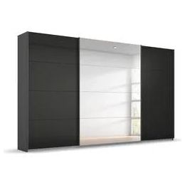 Schwebet&uuml;renschrank Rauch "Kleiderschrank Schrank Garderobe W&auml;scheschrank Ankleide OTELI", grau (graumetallic, effektgrau hochglanz), B:315cm H:210cm T:68cm, Holzwerkstoff, Schr&auml;nke, Schwebet&uuml;renschrank, mit Spiegel, schlichte Dekor- oder Hochglanz-Front MADE IN GERMANY