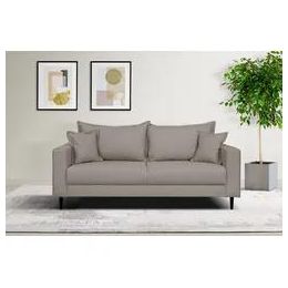 2-Sitzer Home Affaire "VEYRAS, hoher Sitzkomfort, Ma&szlig;e B/T/H: 162/84/76 cm", grau (taupe), B:162cm H:76cm T:84cm, 100% Polyester, Sofas, mit Wellenunterfederung, incl. R&uuml;ckenkissen und Zierkissen