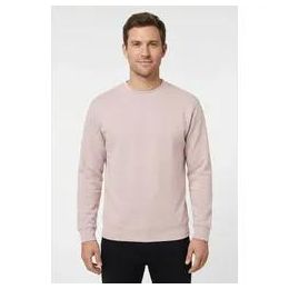 Sweatshirt Fruit of the Loom, Herren, Gr. S (44/46), rosa (puder rose), angeraute Sweatware, Obermaterial: 80% Baumwolle, 20% Polyester, unifarben, schmal h&uuml;ftlang, Rundhals, Rippb&uuml;ndchen, Sweatshirts Sweatshirt, im unifarbenen Design