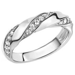 Fingerring ZEEme "Silber 925 rhodiniert mit Zirkonia wei&szlig;" Gr. 18, wei&szlig;, Fingerringe, Damen, 018 (57,0), Silber 925 (Sterlingsilber), Fingerring