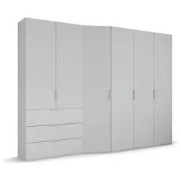 Dreht&uuml;renschrank Rauch "Kleiderschrank Schrank Garderobe W&auml;scheschrank WAVE", grau (seidengrau), B:297cm H:222cm T:60cm, Holzwerkstoff, Schr&auml;nke, Dreht&uuml;renschrank, in 2 unterschiedlichen Tiefen, mit Soft-Close Funktion MADE IN GERMANY