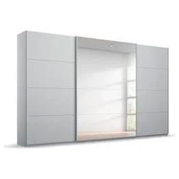 Schwebet&uuml;renschrank Rauch "Kleiderschrank Schrank Garderobe W&auml;scheschrank Ankleide OTELI", grau (seidengrau), B:315cm H:210cm T:68cm, Holzwerkstoff, Schr&auml;nke, Schwebet&uuml;renschrank, mit Spiegel, schlichte Dekor- oder Hochglanz-Front MADE IN GERMANY