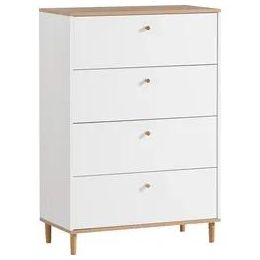 Kommode Schildmeyer "Hilda", wei&szlig; (mattwei&szlig;, artisaneichefarben), B:80,4cm H:115,7cm T:40cm, FSC-zertifizierter Holzwerkstoff, Sideboards, Kommode, 4 Schubladen