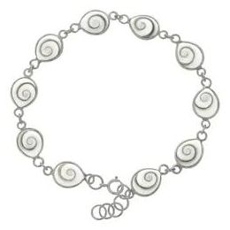 Armband Vivance "925 Silber mit Muschel wei&szlig;", wei&szlig;, Armb&auml;nder, Damen, 19,5cm, Silber 925 (Sterlingsilber), gl&auml;nzend, Chunks Charm-Armband Silberarmband