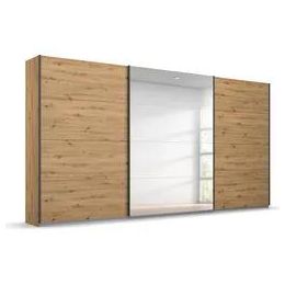 Schwebet&uuml;renschrank Rauch "Kleiderschrank Schrank Garderobe W&auml;scheschrank Ankleide OTELI", braun (eiche artisan), B:360cm H:229cm T:68cm, Holzwerkstoff, Schr&auml;nke, Schwebet&uuml;renschrank, mit Spiegel, schlichte Dekor- oder Hochglanz-Front MADE IN GERMANY