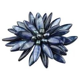 Brosche "Fiore", Damen, blau, Glas, Collezione Alessandro, Broschen Brosche, in Blumenform
