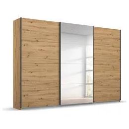 Schwebet&uuml;renschrank Rauch "Kleiderschrank Schrank Garderobe W&auml;scheschrank Ankleide OTELI", braun (eiche artisan), B:271cm H:210cm T:68cm, Holzwerkstoff, Schr&auml;nke, Schwebet&uuml;renschrank, mit Spiegel, schlichte Dekor- oder Hochglanz-Front MADE IN GERMANY