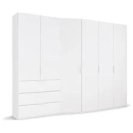Dreht&uuml;renschrank Rauch "Kleiderschrank Schrank Garderobe W&auml;scheschrank WAVE", wei&szlig; (alpinwei&szlig;), B:297cm H:222cm T:60cm, Holzwerkstoff, Schr&auml;nke, Dreht&uuml;renschrank, in 2 unterschiedlichen Tiefen, mit Soft-Close Funktion MADE IN GERMANY