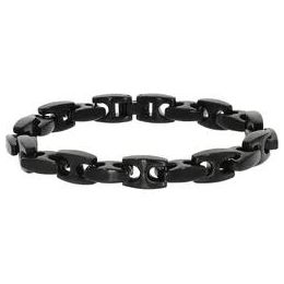 Armband ZEEme "Edelstahl matt glanz schwarz 23,5cm lang", schwarz, Armb&auml;nder, Herren, 23,5cm, Edelstahl, gl&auml;nzend, Armband
