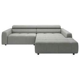 Ecksofa 3C Candy "Denver auch mit Cord- und Easy care-Bezug, Kopfteilverstellung L-Form", silber, B:258cm H:68cm T:217cm, 96% Polyester, 4% Polyacryl, Sofas, Ecksofa, wahlweise. mit motorischer Sitztiefenverstellung