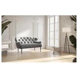 2-Sitzer Home Affaire "Amber", grau, B:153cm H:97cm T:87cm, 90% Polyester, 10% Polyamid, Sofas, mit Knopfheftung,in verschieden Stoffarten
