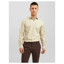 Jack & Jones Langarmhemd JACK & JONES "JPRBLAPARKER Slim Fit Hemd, atmungsaktiv, ideal f&uuml;r den Alltag", Herren, Gr. L, N-Gr, beige (pure cashmer), Web, Obermaterial: 100% Baumwolle, unifarben, slim fit normal, ohne Ausschnitt, &Auml;rmel mit &Auml;rmelschlitz 2-Knopf-Manschette, Hemden, Baumwolle, slim fit