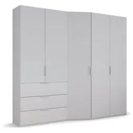 Dreht&uuml;renschrank Rauch "Kleiderschrank Schrank Garderobe W&auml;scheschrank WAVE", grau (seidengrau), B:247cm H:222cm T:60cm, Holzwerkstoff, Schr&auml;nke, Dreht&uuml;renschrank, in 2 unterschiedlichen Tiefen, mit Soft-Close Funktion MADE IN GERMANY