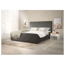 Boxbett Home Affaire "Mona", schwarz (obsidian), B:164cm L:215cm, Holzwerkstoff, Massivholz, Polyester, Komplettbetten, Boxspringbett, mit 4 Schubladen