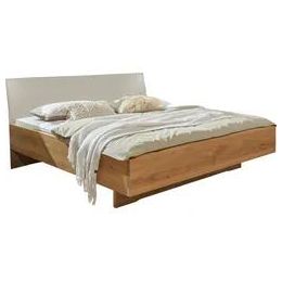 Futonbett Wiemann "Cordoba", beige (bianco, eiche, champagner, bianco, eiche), B:189cm H:97cm L:208cm, Betten, Futonbett, Absetzungen in Riffholz Polsterkopfteil in Kunstleder Champagner