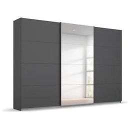Schwebet&uuml;renschrank Rauch "Kleiderschrank Schrank Garderobe W&auml;scheschrank Ankleide OTELI", grau (graumetallic), B:271cm H:210cm T:68cm, Holzwerkstoff, Schr&auml;nke, Schwebet&uuml;renschrank, mit Spiegel, schlichte Dekor- oder Hochglanz-Front MADE IN GERMANY