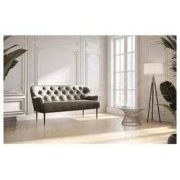 2,5-Sitzer Home Affaire "Amber", grau (anthrazit), B:173cm H:97cm T:87cm, 100% Polyester, Sofas, mit Knopfheftung,in verschieden Stoffarten