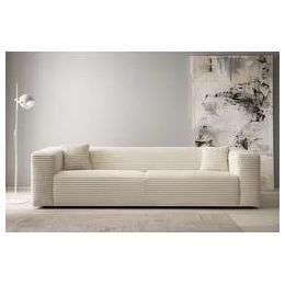 3-Sitzer Home Affaire "BAKELS, Couch in Cord oder Boucle-Stoff, Sofa im modernen Design", beige (hellbeige), B:275cm H:66cm T:101cm, Sofas, bequemer Sitzkomfort,in 2 Stoffen und 8 Farben lieferbar