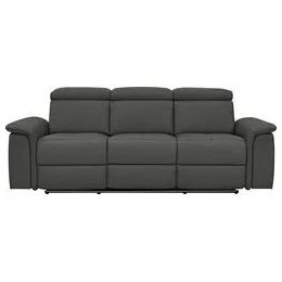 3-Sitzer Home Affaire "Pareli 229cm, manuelle u. elektr. Relaxfunktion in 2 Sitzen", schwarz, B:229cm H:98cm T:142cm, Sofas, USB, KT-Verstellung, LED Beleuchtung, in Echtleder, Kunstleder, Web, Topseller