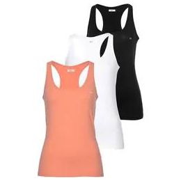 H.I.S. Tanktop H.I.S, Damen, Gr. 40, bunt (schwarz, wei&szlig;, koralle), Obermaterial: 95% Baumwolle, 5% Elasthan, Basic, figurumspielend, Rundhals, Tops Tanktop, Softer Feinripp mit elastischer Baumwolle f&uuml;r hohen Tragekomfort